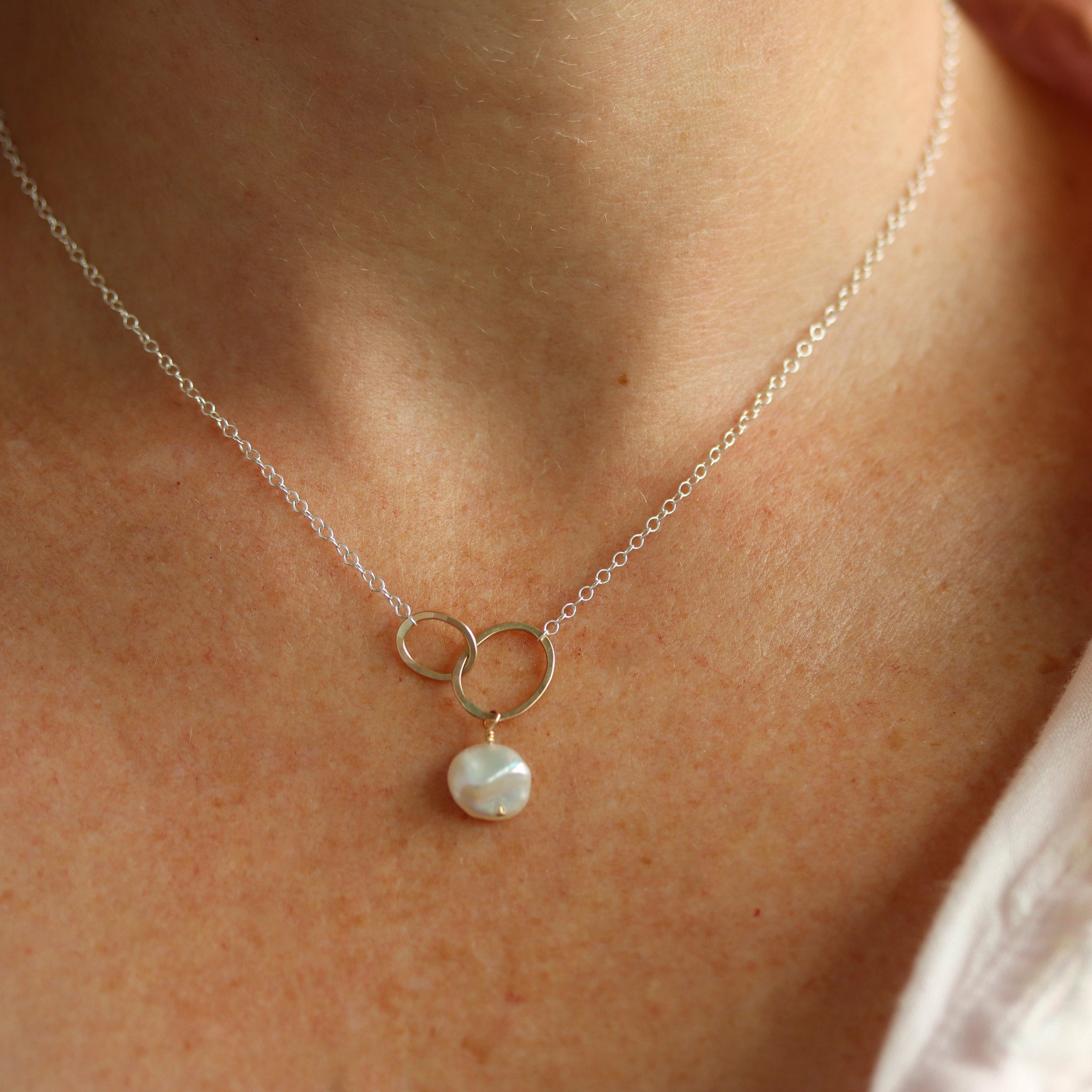 Anya Necklace - Asymmetrical Pearl Layering Piece For Everyday ...