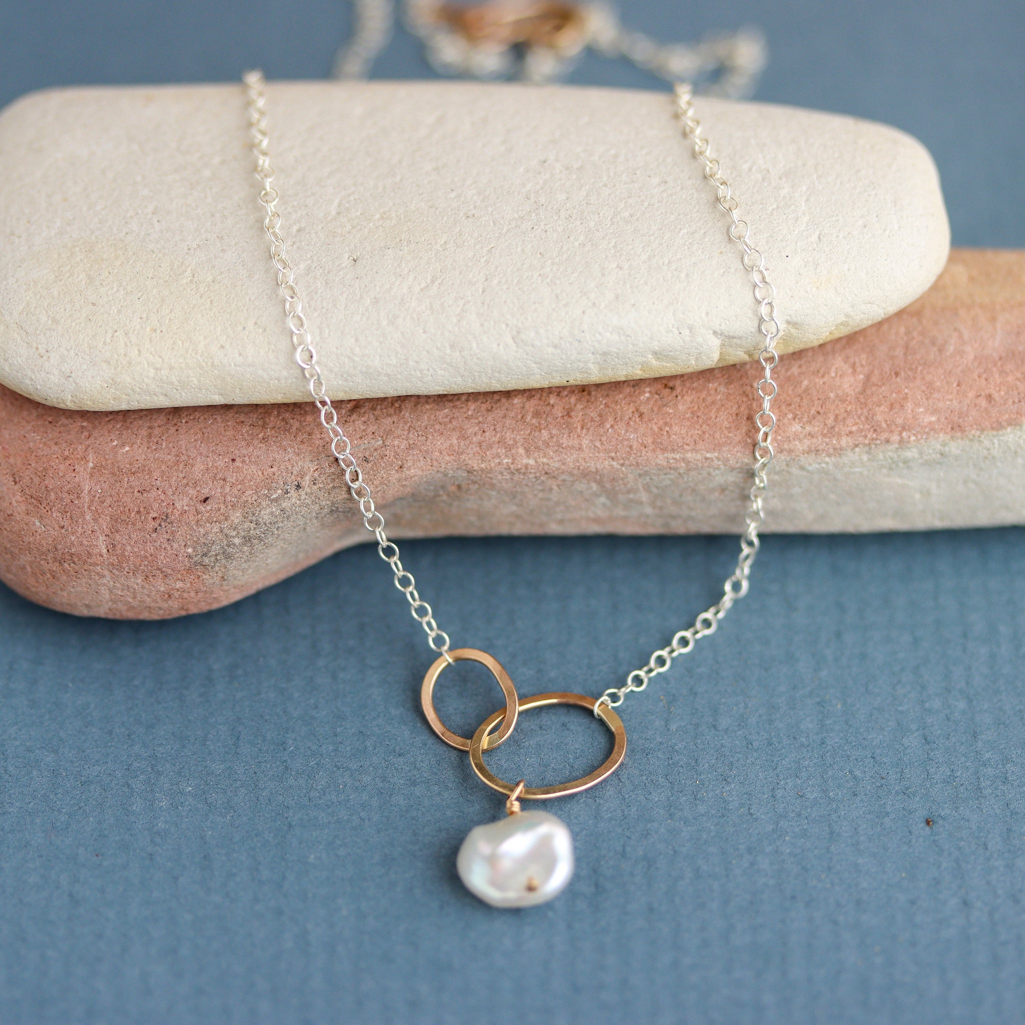 Anya Necklace - Asymmetrical Pearl Layering Piece For Everyday ...