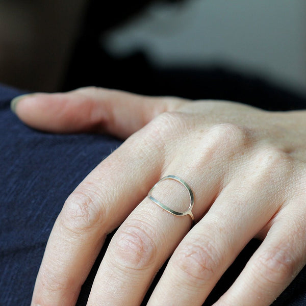 Ovale Ring - Handmade Open Oval Ring, Simple Geometric Ring - Rebecca ...