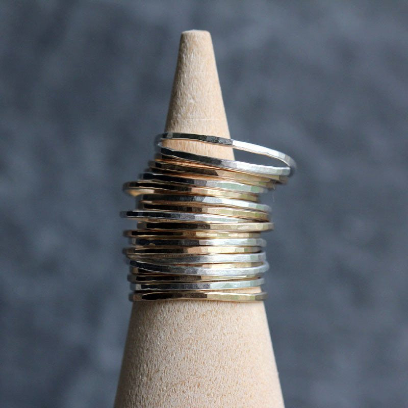 Pinstripe Stacking Rings - Rebecca Haas Jewelry