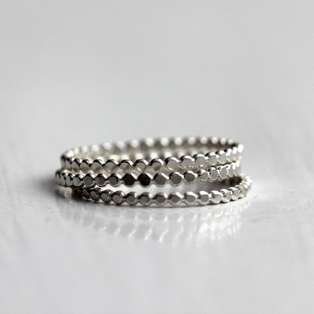 Orbit Stacking Rings - Textured Minimalist Geometric Stacking Ring ...