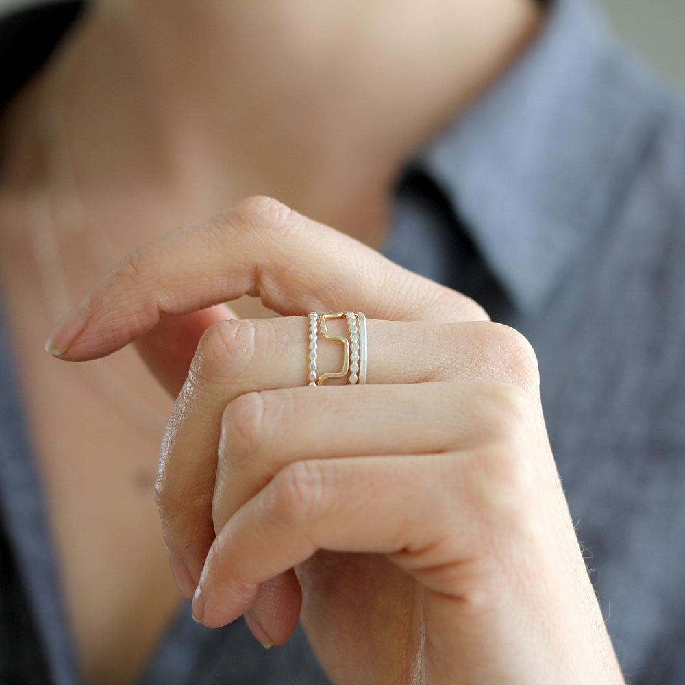 Citadel Stack - Set of Four Stacking Rings - Rebecca Haas Jewelry