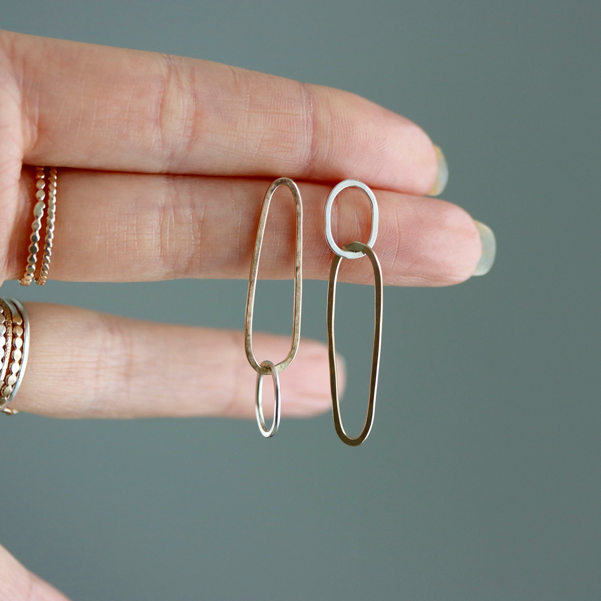 Icicle Earrings - Long Hammered Bar Dangle Design With Post Backs ...