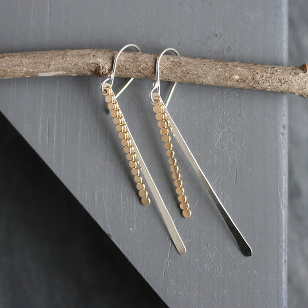 Firelight Earrings - Shimmering Textured Bar Earrings With Great ...