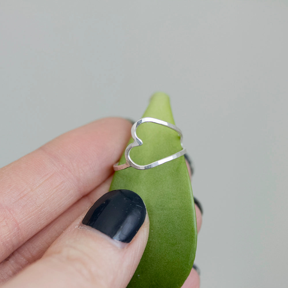 Heart Ring - Modern and Asymmetrical Heart Stacking Ring - Rebecca Haas ...