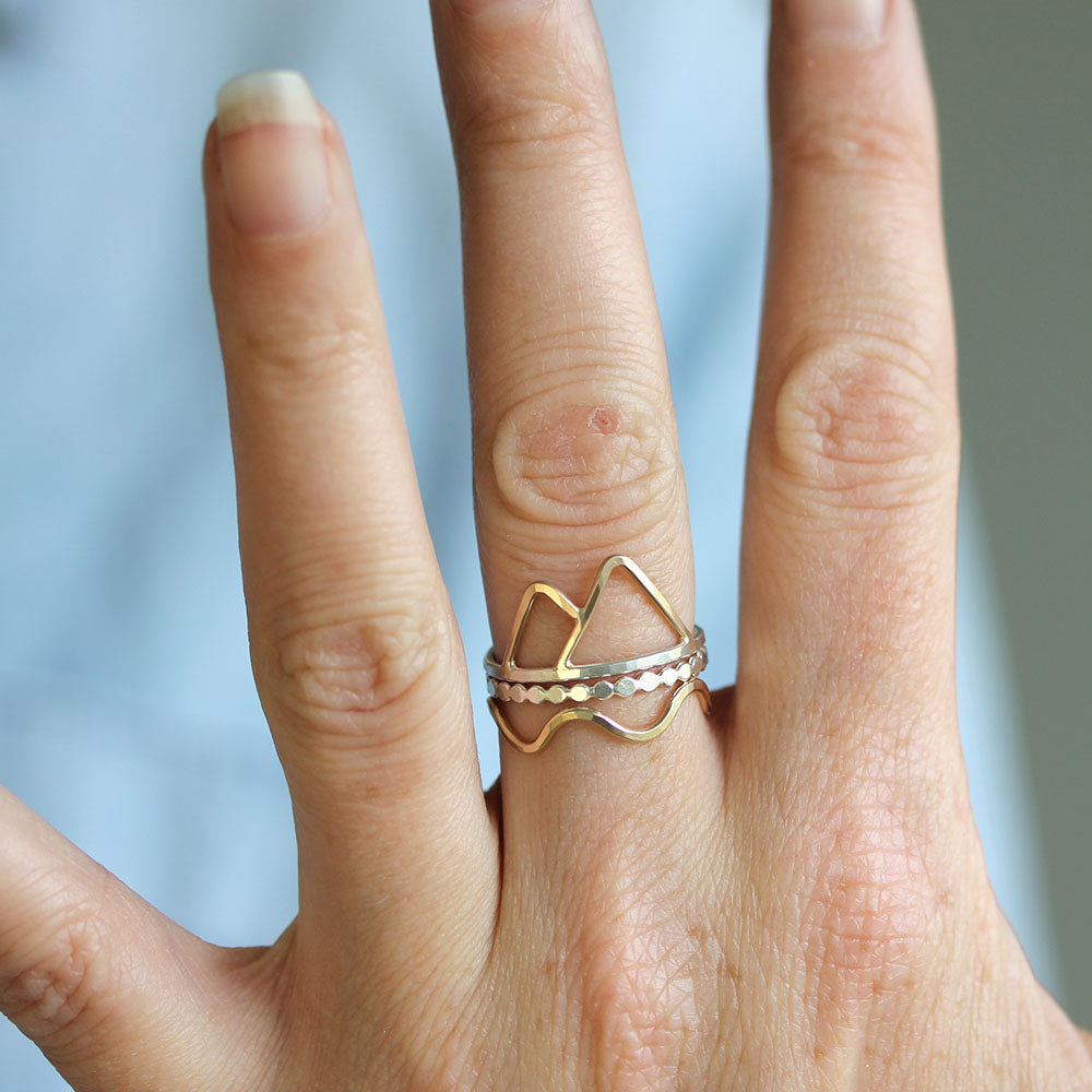 Wanderlust Stack - Stacking Ring Set Featuring Mountains and the Sea ...