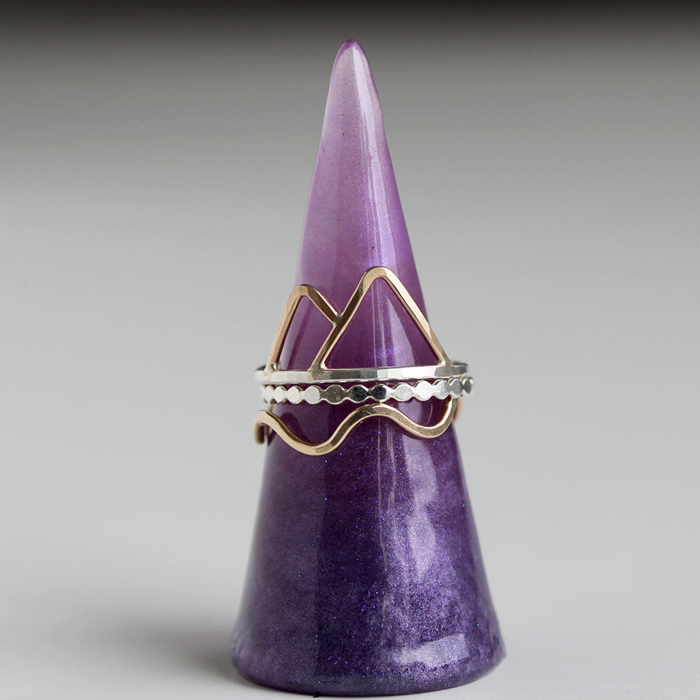 Wanderlust Stack - Stacking Ring Set Featuring Mountains and the Sea ...