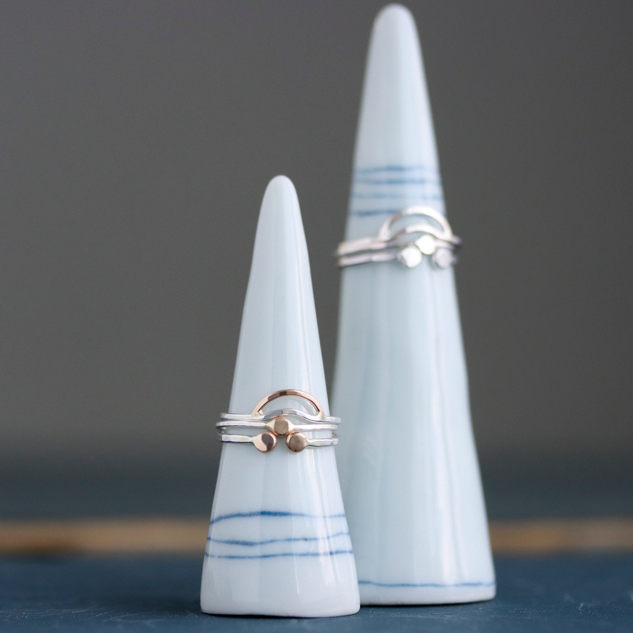 Night Sky Stack - Dainty stacking rings for the nature lover - Rebecca ...