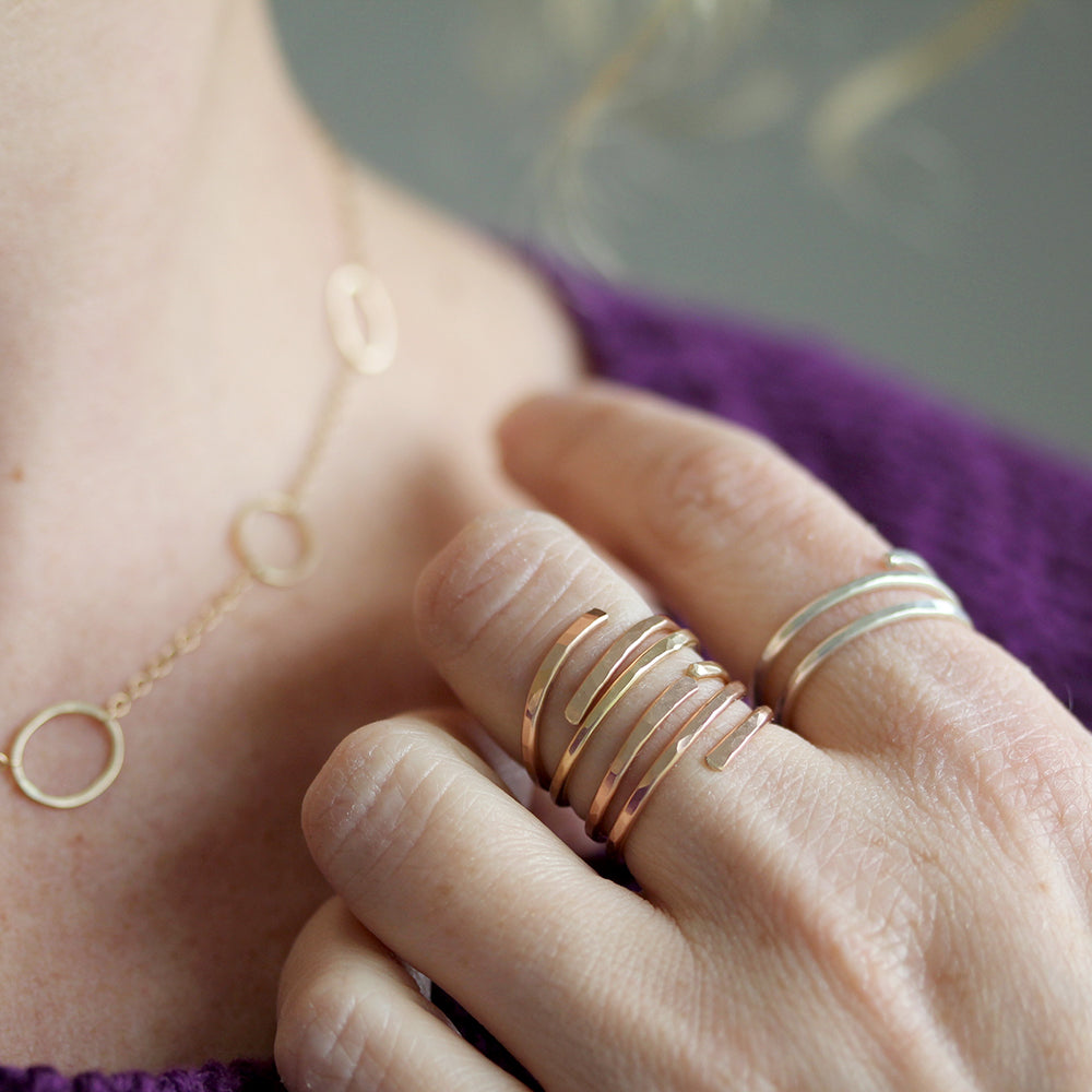 Radial Ring - Handmade Hammered Wire Spiral Design, Great For Stacking ...