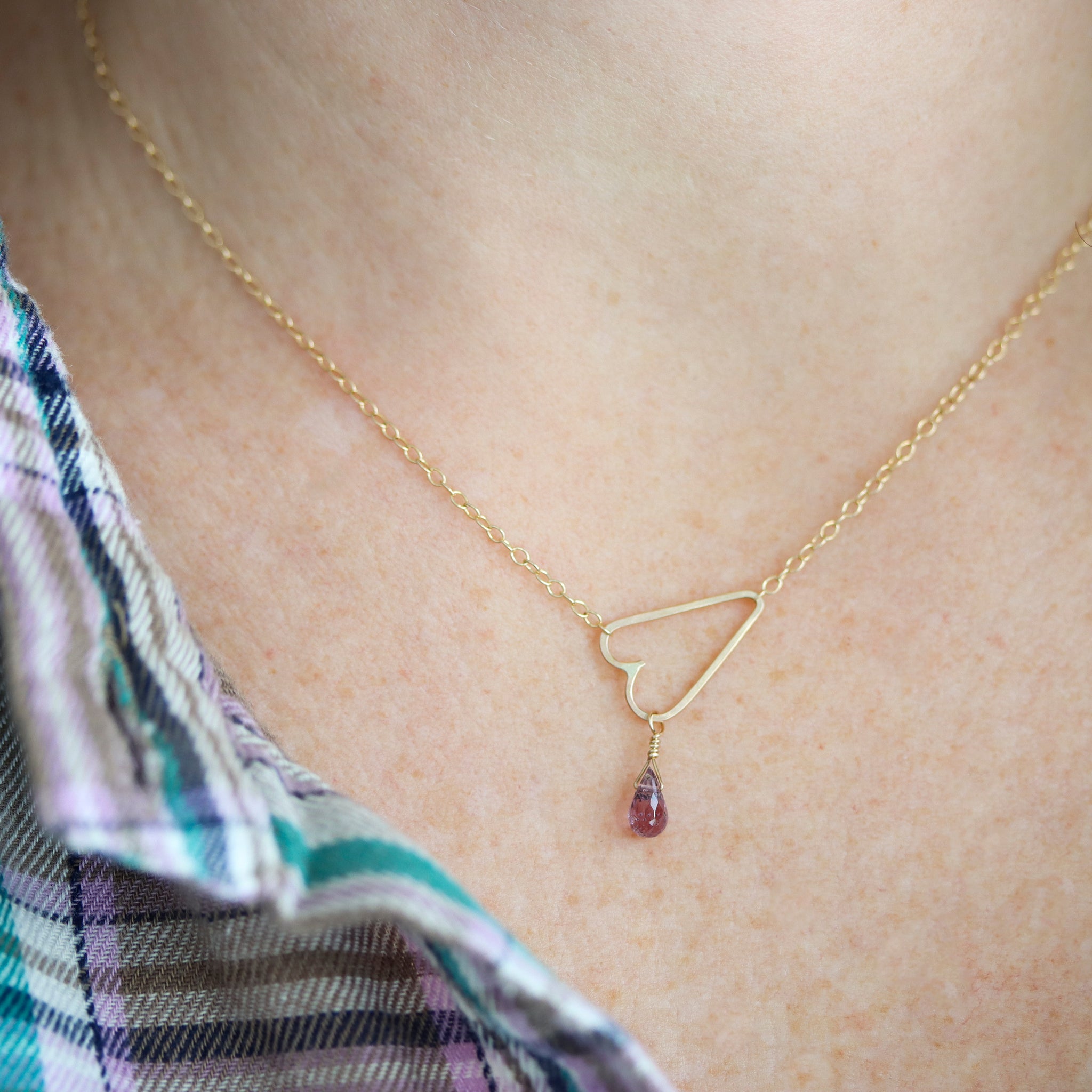 Cora Heart Necklace - Limited edition design with pink spinel drop ...