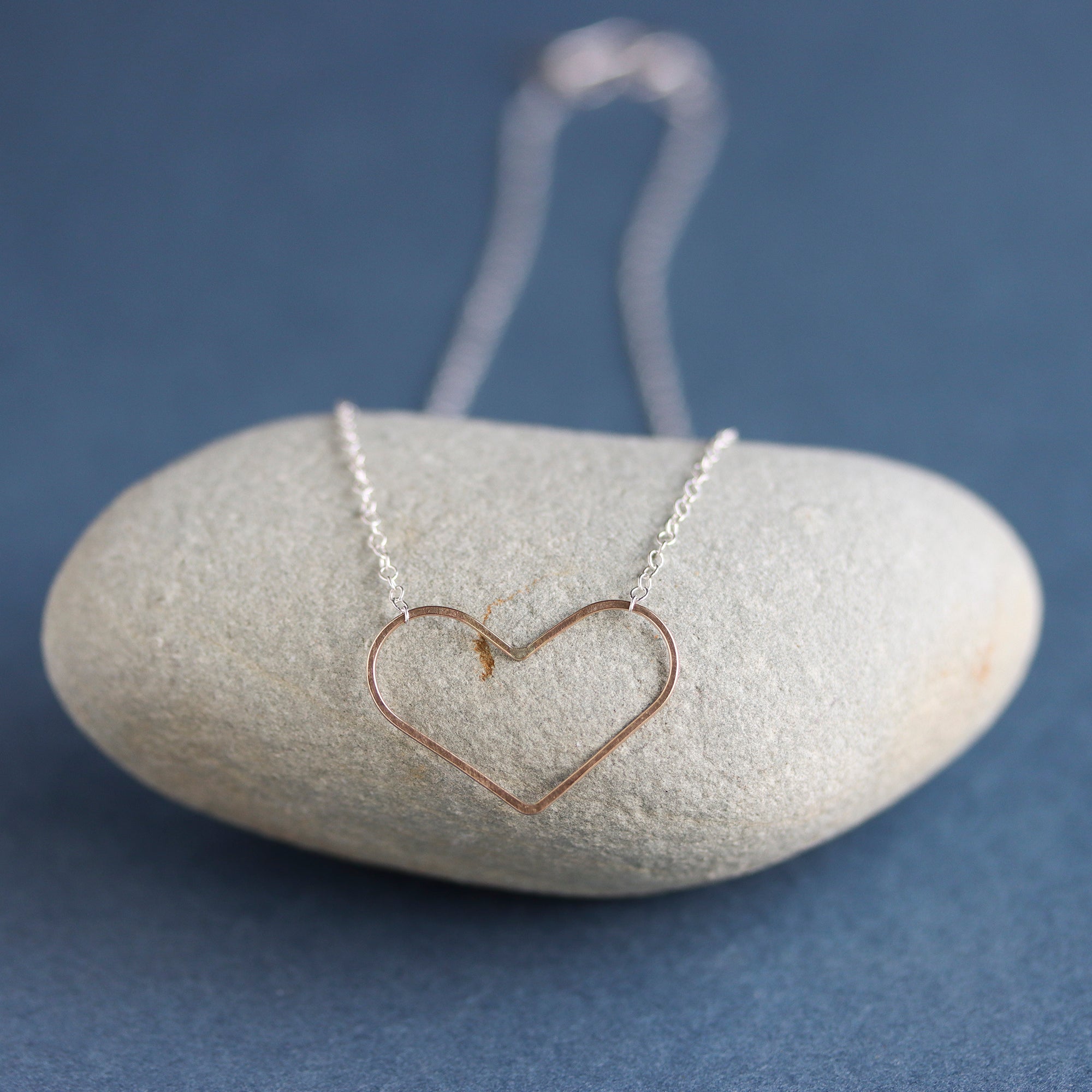 Simple Heart Necklace - Delicate Handmade Heart Pendant on Chain ...