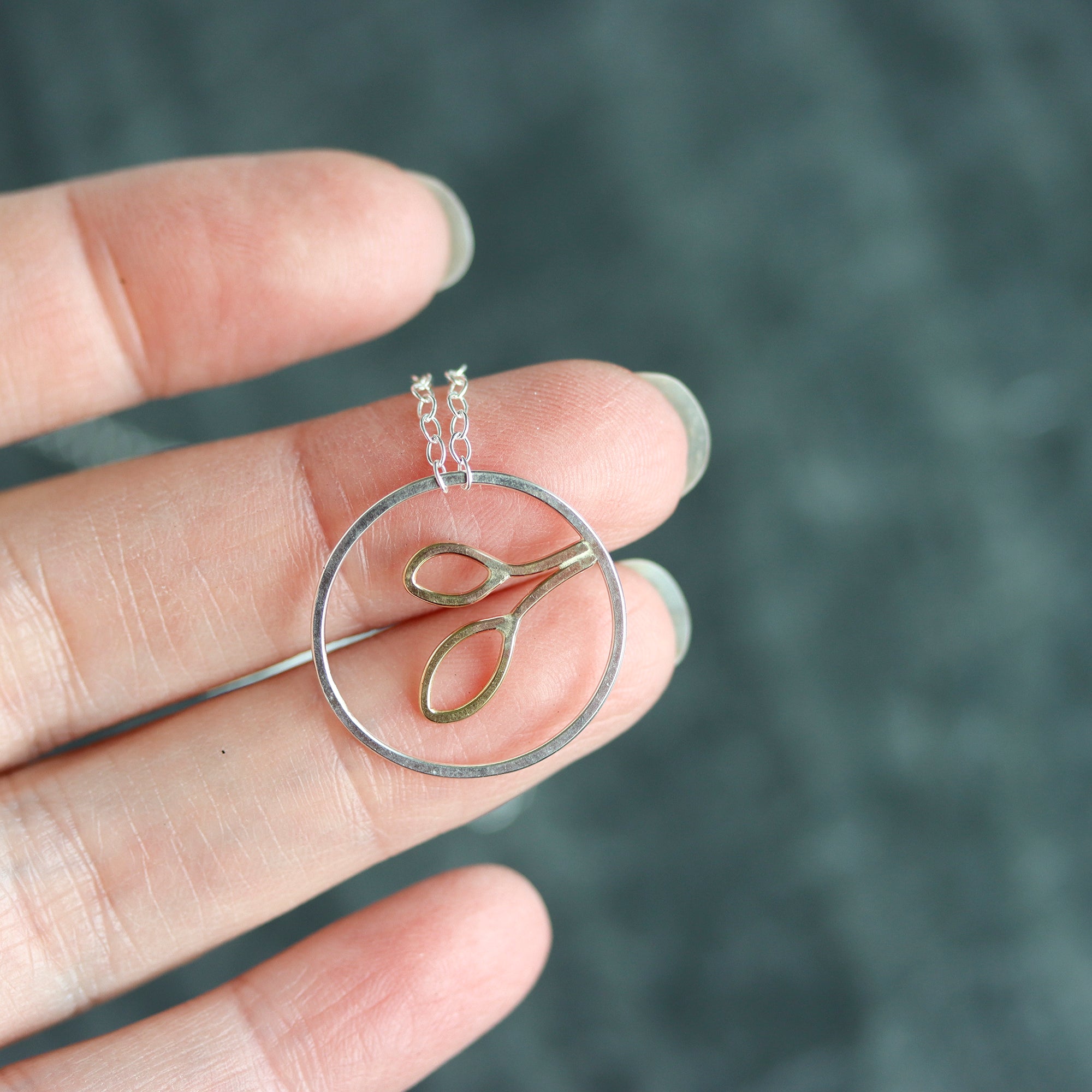 Sprout Necklace - Botanical and Leafy Pendant on a Delicate Chain ...