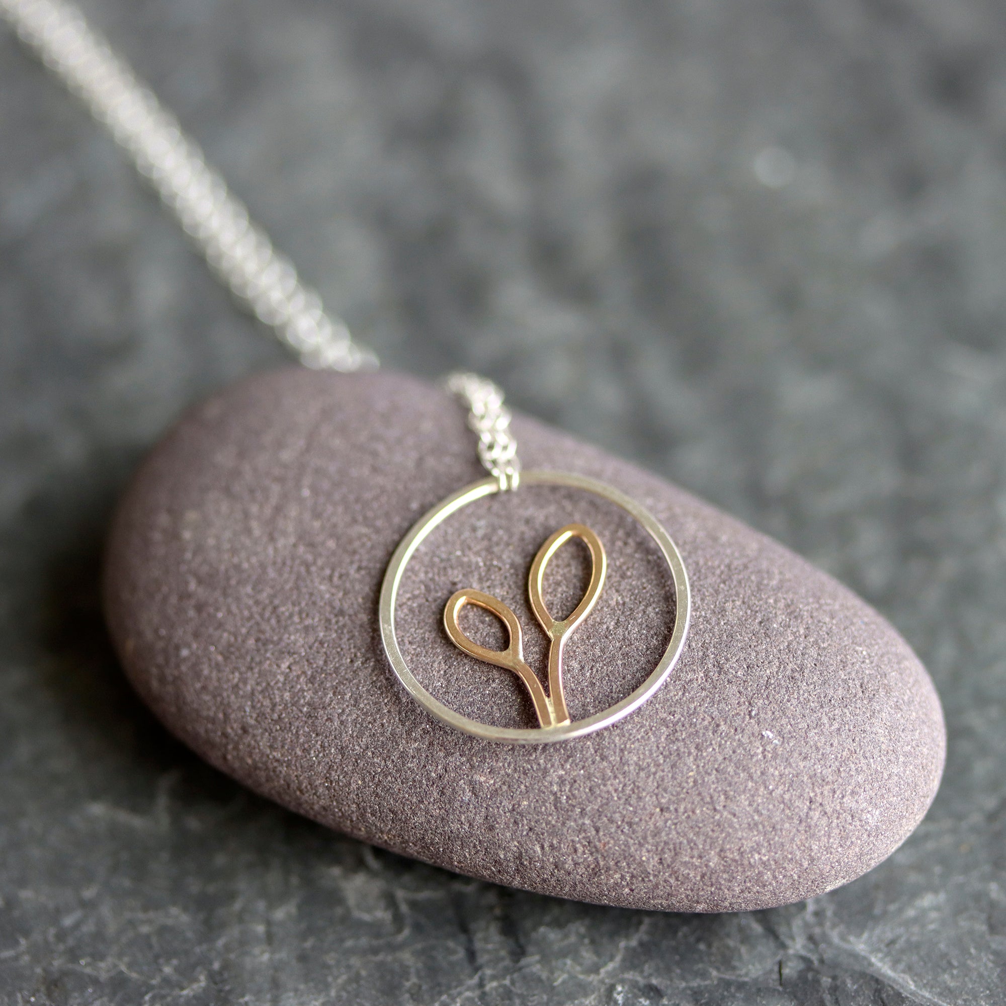 Sprout Necklace - Botanical and Leafy Pendant on a Delicate Chain ...