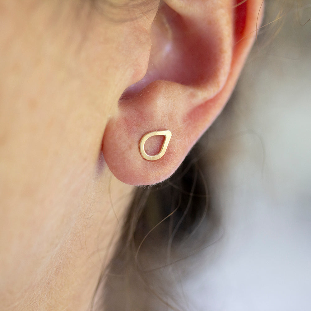 Tiny Teardrop Posts - minimalist geometric stud earring design ...