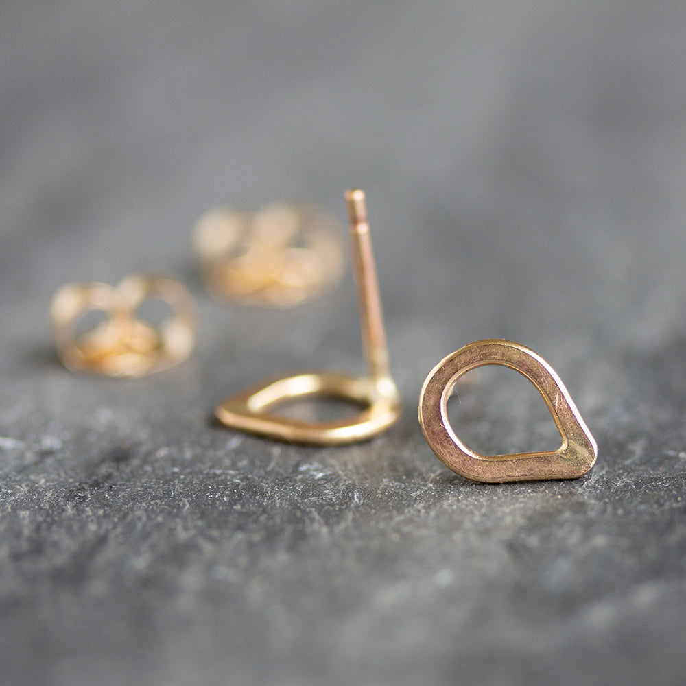 Tiny Teardrop Posts - minimalist geometric stud earring design ...