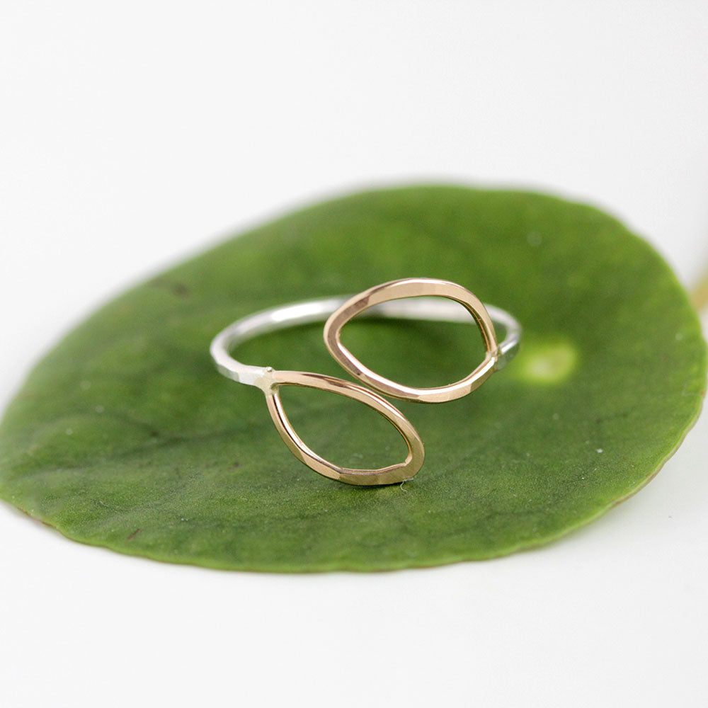 Vine Ring - Botanical and nature inspired adjustable ring with leaves ...