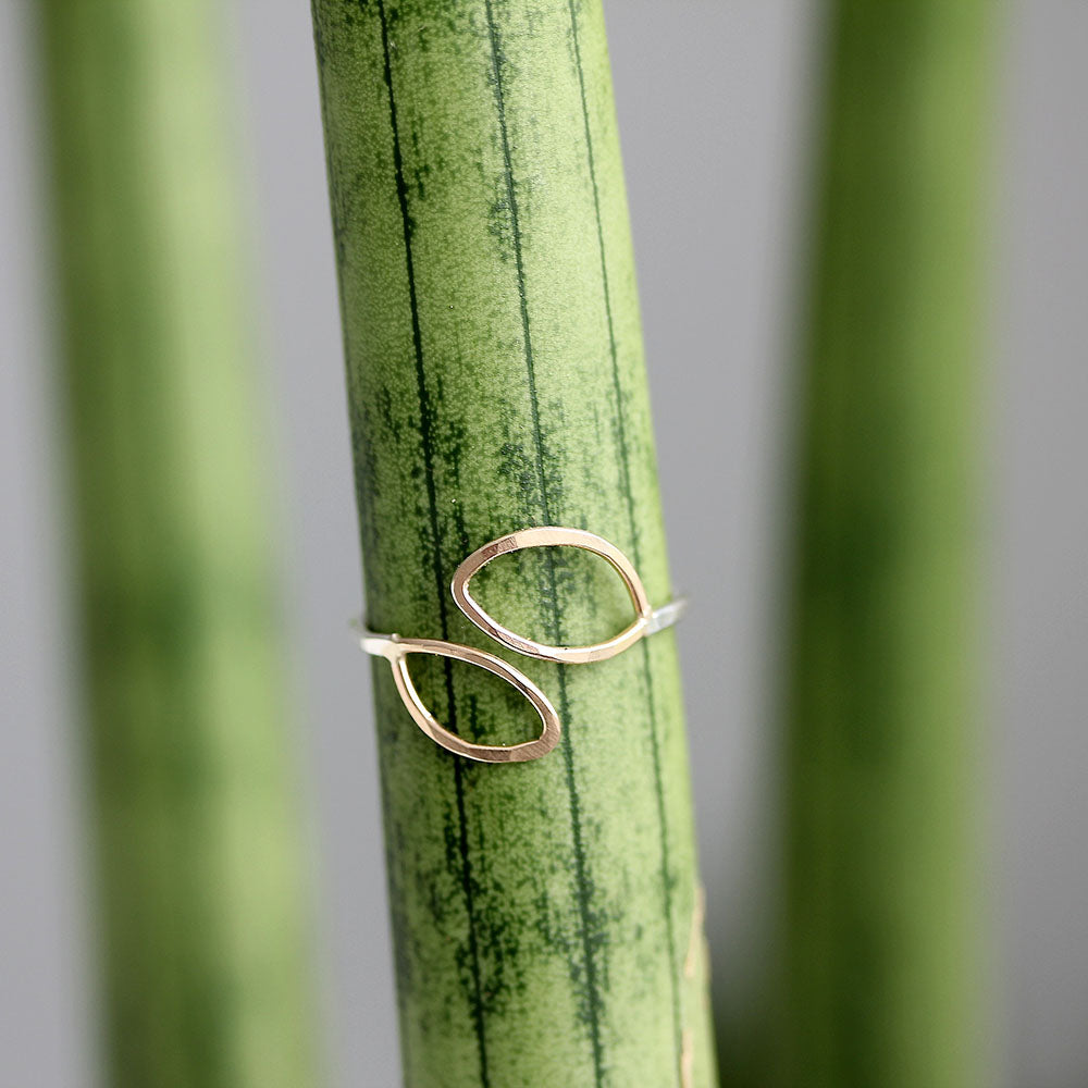 Vine Ring - Botanical and nature inspired adjustable ring with leaves ...