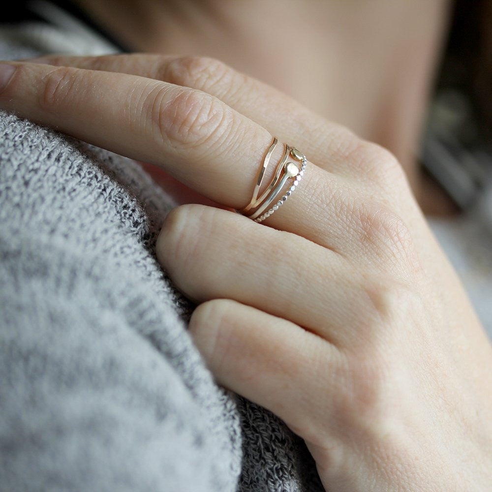Double Wrap Ring - Simple and Organic Stacking Ring - Rebecca Haas Jewelry
