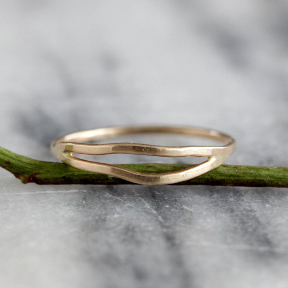 Double Wrap Ring - Simple and Organic Stacking Ring - Rebecca Haas Jewelry