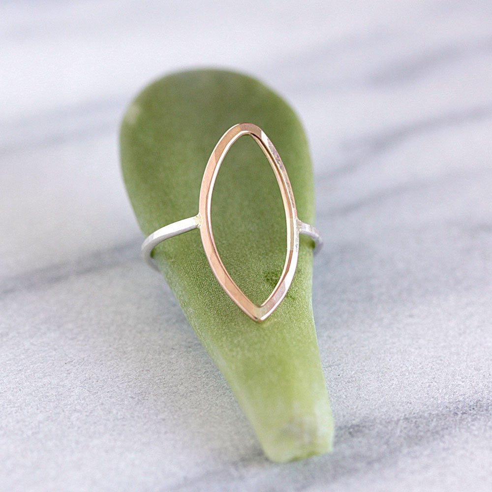 Seer Ring - Simple Hammered Open Ellipse Shape on a Slim Band - Rebecca ...