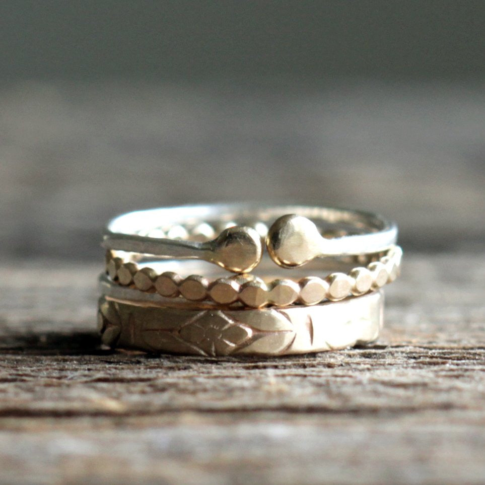 Emily Ring - Floral Pattern Ring, Boho Wedding Band or Stacking Ring ...