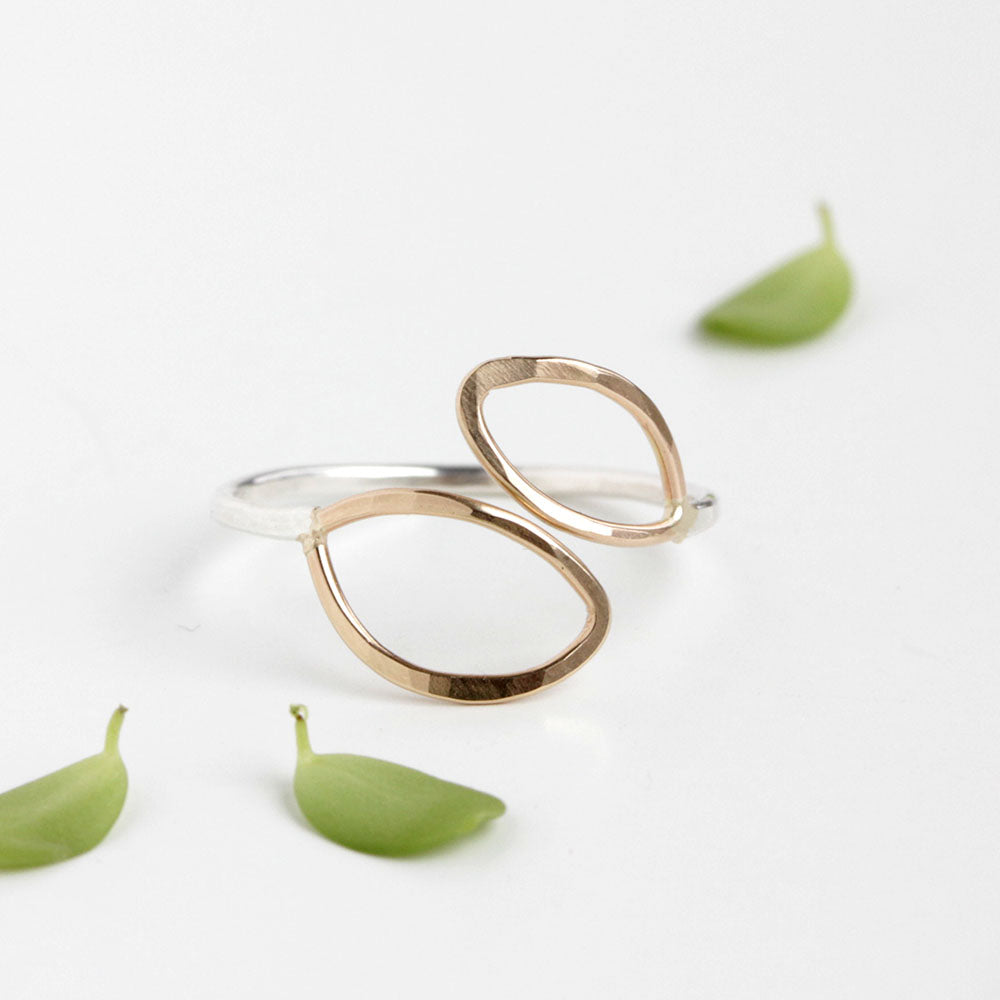 Vine Ring - Botanical and nature inspired adjustable ring with leaves ...